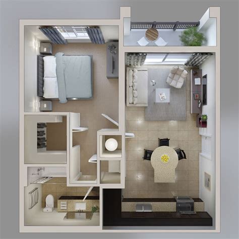 50 One 1 Bedroom Apartment House Plans Apartment Floor Plans Small