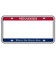 Blank Missouri License Plate Royalty Free Vector Image