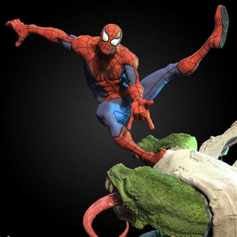 Spiderman Vs Lizard Stl D Print Files