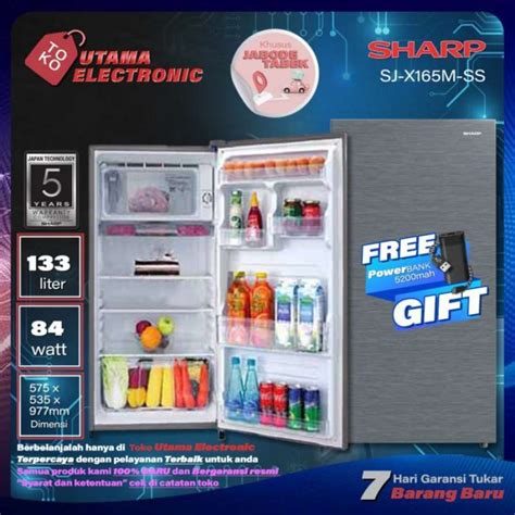 Promo Kulkas Sharp Pintu Liter Sj X M Sr Garansi Resmi Diskon
