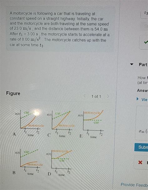 Solved 12 A Motorcycle Is Following A Car That Is Traveling Chegg