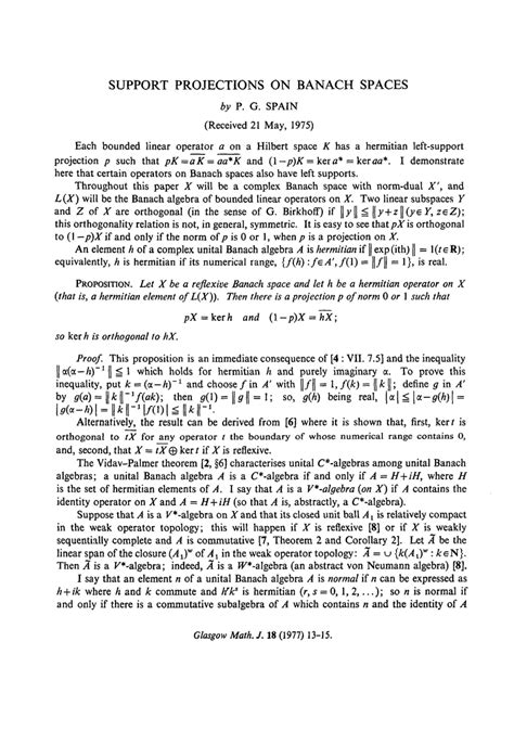 pdf support projections on banach spaces
