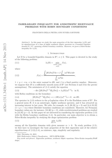 pdf faber krahn inequality for anisotropic eigenvalue problems with robin boundary conditions