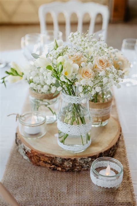 Centre de table champêtre Deco table mariage champetre Decoration