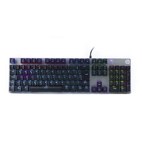 Teclado Hp Usb Gamer Mec Nico Gk F Led Rgb Chumbo Comtek Tecnologia