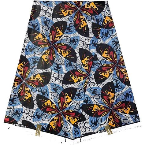 WAX Tissu PAGNE Africain Type satiné et ciré Coupon 6 Yards Coton
