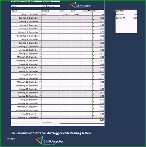 Toll Vorlage Zur Dokumentation Der Täglichen Arbeitszeit Datev