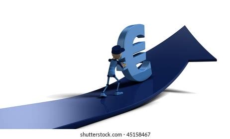 3d Illustrationrender 3d Figure Pushing Euro Stock Illustration 44738530