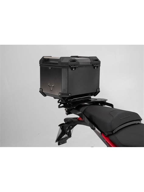 Zestaw kufer centralny czarny TRAX ADV stelaż Street rack SW Motech