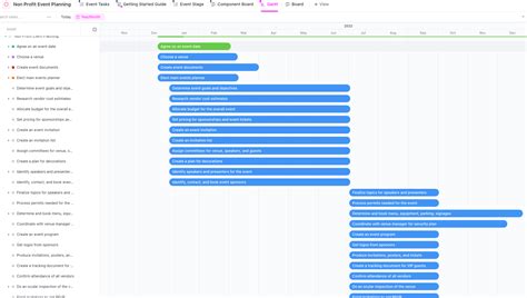 Gantt Chart Templates For Event Planning