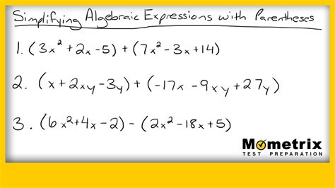 Simplifying Algebraic Expressions With Parentheses Youtube