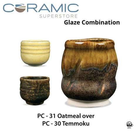 Oatmeal PC 31 Over Temmoku PC 30 Pottery Cone 5 Glaze Combination In