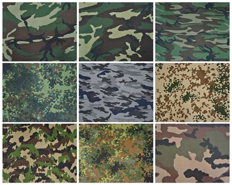 Camouflage Tarndruck Militär Bundeswehr Nato Woodland Flecktarn Stoffe