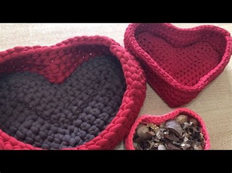 Tuto Panier Coeur Au Crochet Sp Cial Gaucher Youtube
