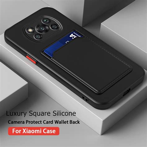 Capa Carteira Flexível De Silicone Porta Cartão Para Xiaomi POCO X3