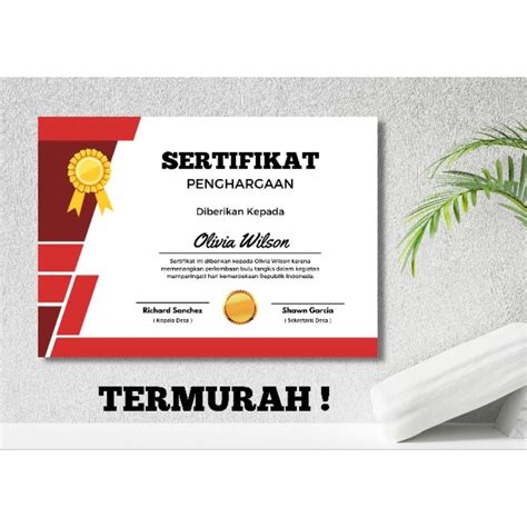 Jual Sertifikat Piagam Syahadah Boleh Request Sesukamu Shopee