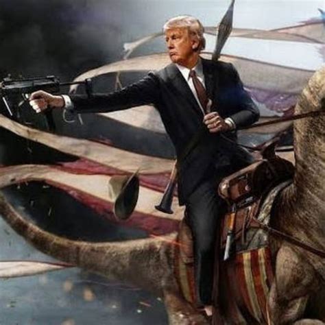 Art Donald Trump Riding A Raptor Poster 12x18poster Poshmark