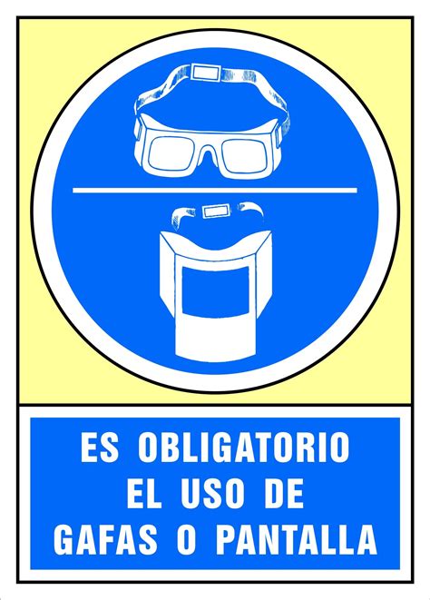 Señal es obligatorio el uso de gafas o pantalla Bathroom scale Signs