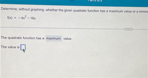 solved determine without graphing whether the given