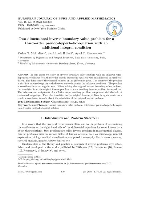 pdf two dimensional inverse boundary value problem for a third order pseudo hyperbolic