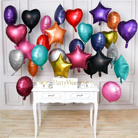 PartyWoo Rose Gold Star Balloons Stunning 14 Pointed Starburst Design