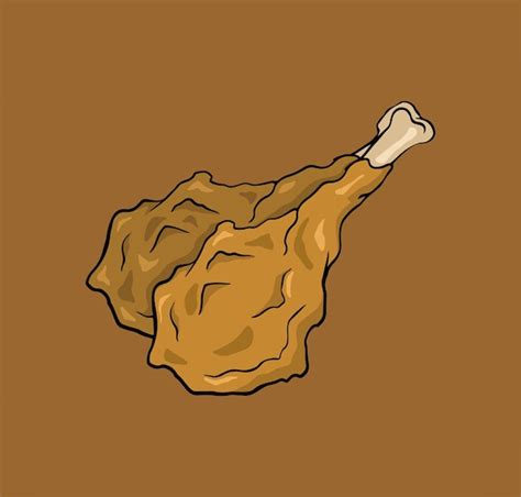 Ilustración de pollo frito dibujado a mano Vector Premium