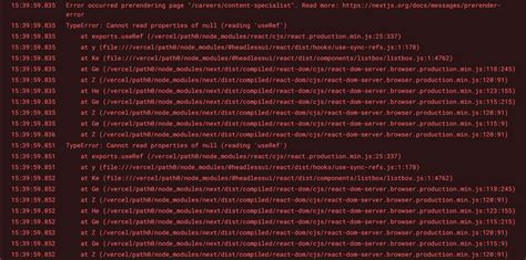 next js pre render error on vercel nextjs 13 4 0 stack overflow