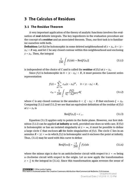 3 the calculus of residues pdf integral holomorphic function