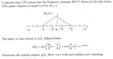 solved a discrete time lti system has the frequency response