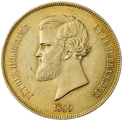 Moeda do Brasil 20 000 Réis 1889 Império Ouro