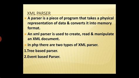 XML Parser YouTube