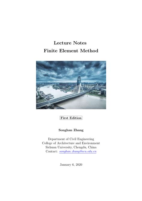 pdf lecture notes finite element method