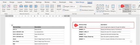 repeating header rows in word tables universal solutions 4 business