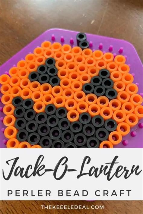 Easy Perler Bead Jack O Lantern Halloween Craft The Keele Deal