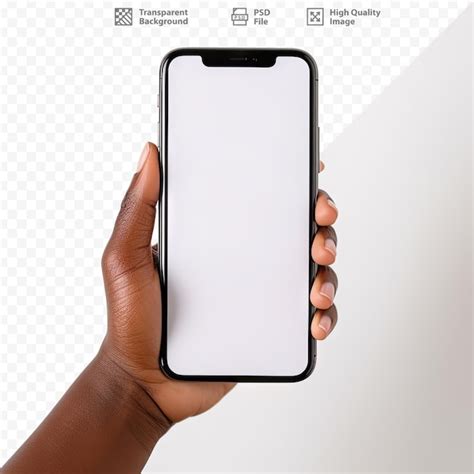Una mano sosteniendo un teléfono que dice iphone Archivo PSD Premium