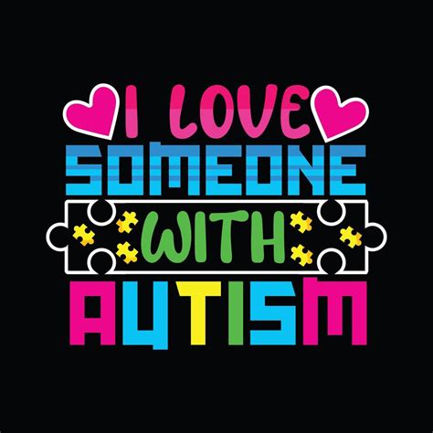 amo a alguien con diseño de camiseta de vector de autismo diseño de