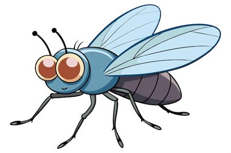Un Dibujo De Dibujos Animados De Una Mosca Con Ojos Naranjas Vector