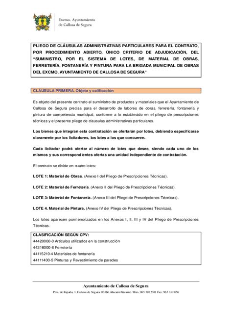 Completable En línea modelo de pliego de clusulas administrativas