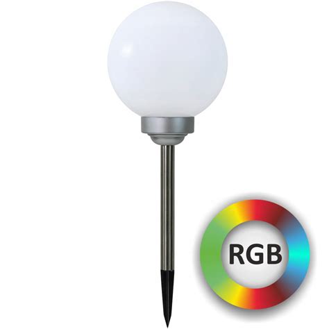 Lampa Wbijana Solarna Ogrodowa Led Czujnik Kolorowe Wiat O Kula Cm
