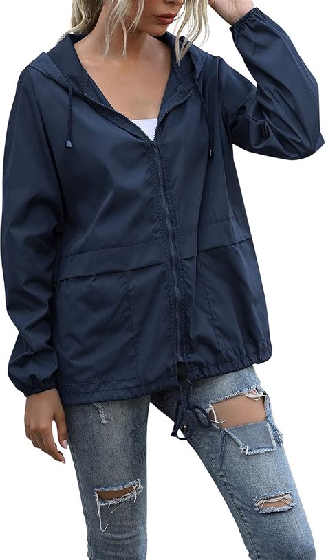semen Veste de pluie Imperméable avec Capuche pour Femme Coupe vent