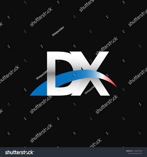 Initial Letters Dx Overlapping Movement Swoosh Royalty Free Stock