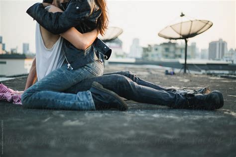 Nude Girl Sitting On Man Lap