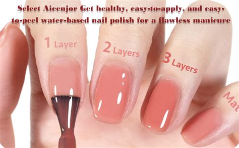 Aieenjor Vernis à Ongles Nude Vernis FrançAis Nude Rose à Base D Eau