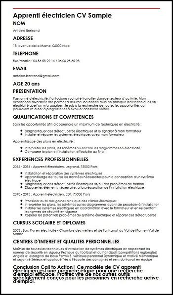 Exemple De Cv Pour Apprentissage