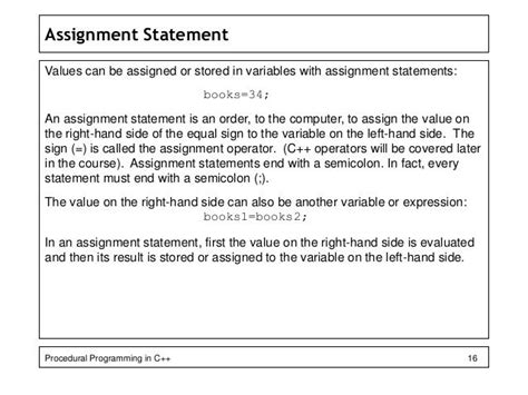 computer programming assignment statement
