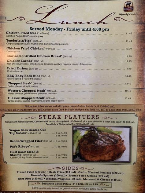 Menu At Saltgrass Steak House Steakhouse Birmingham Perimeter Park S