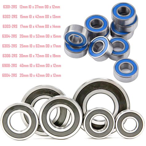 Double Lip Rubber Seals Deep Groove Ball Bearing 6301 6302 6303 6201