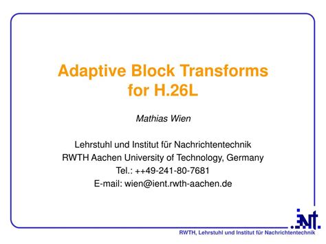 ppt adaptive block transforms for h 26l powerpoint presentation free download id 3628709