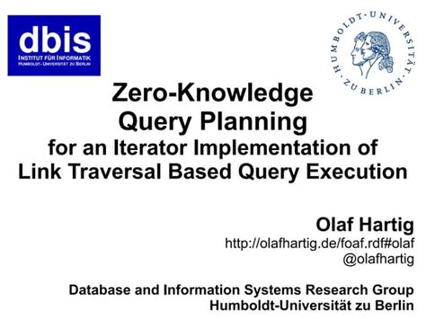 zero knowledge query planning for an iterator implementation of link traversal based query