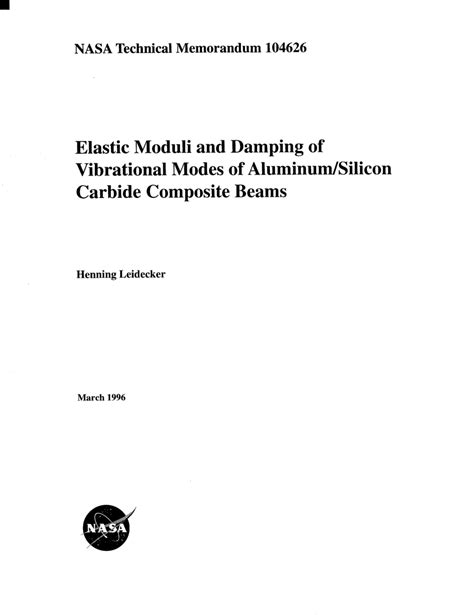 pdf elastic moduli and damping of vibrational modes of aluminum silicon carbide composite beams